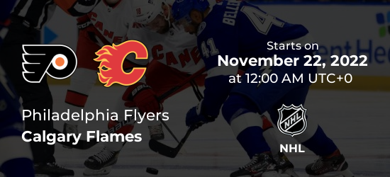 Philadelphia Flyers vs Calgary Flames, 22.11.2022 - Superbetting